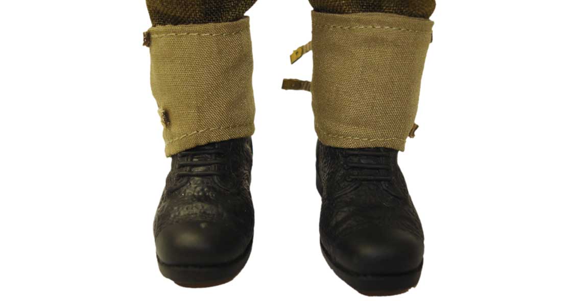1:6 Scale British WWII Ammunition Boots & Puttees Gaiter Lot, Veegostore