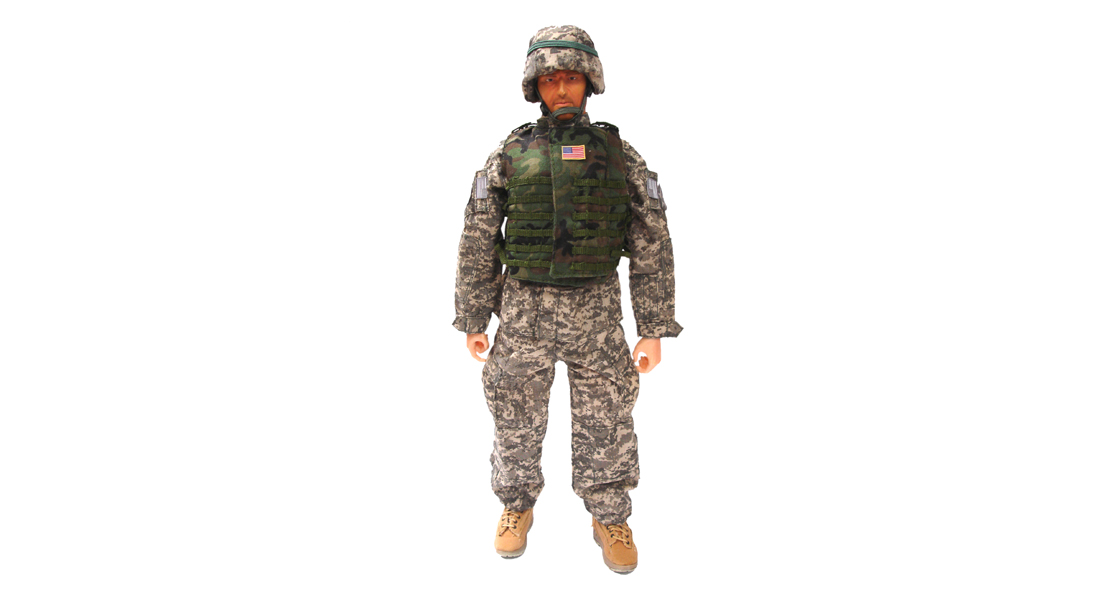1:6 Scale ACU Army Combat Unform and Helmet Cover and Woodland Body ...
