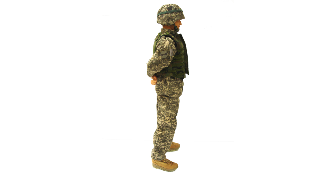 1:6 Scale ACU Army Combat Unform and Helmet Cover and Woodland Body ...