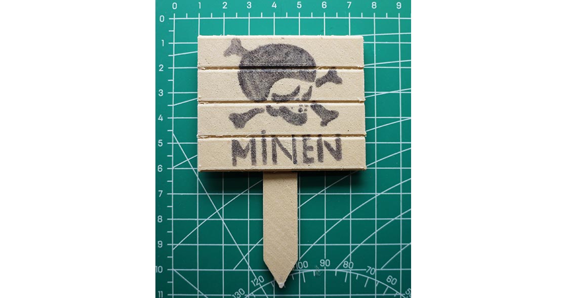 1:6 Scale German WWII ACHTUNG MINEN Warning Sign Ver.01, Veegostore