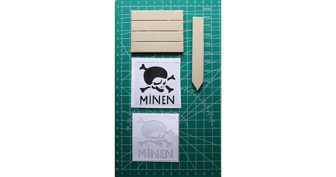 1:6 Scale German WWII ACHTUNG MINEN Warning Sign Ver.01, Veegostore