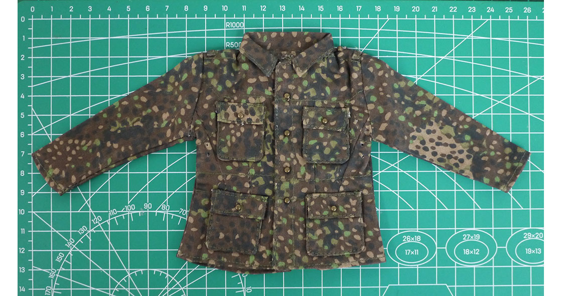 1:6 Scale German WWII M44 Dot Pattern Jacket&Trousers+Helmet Cover and ...