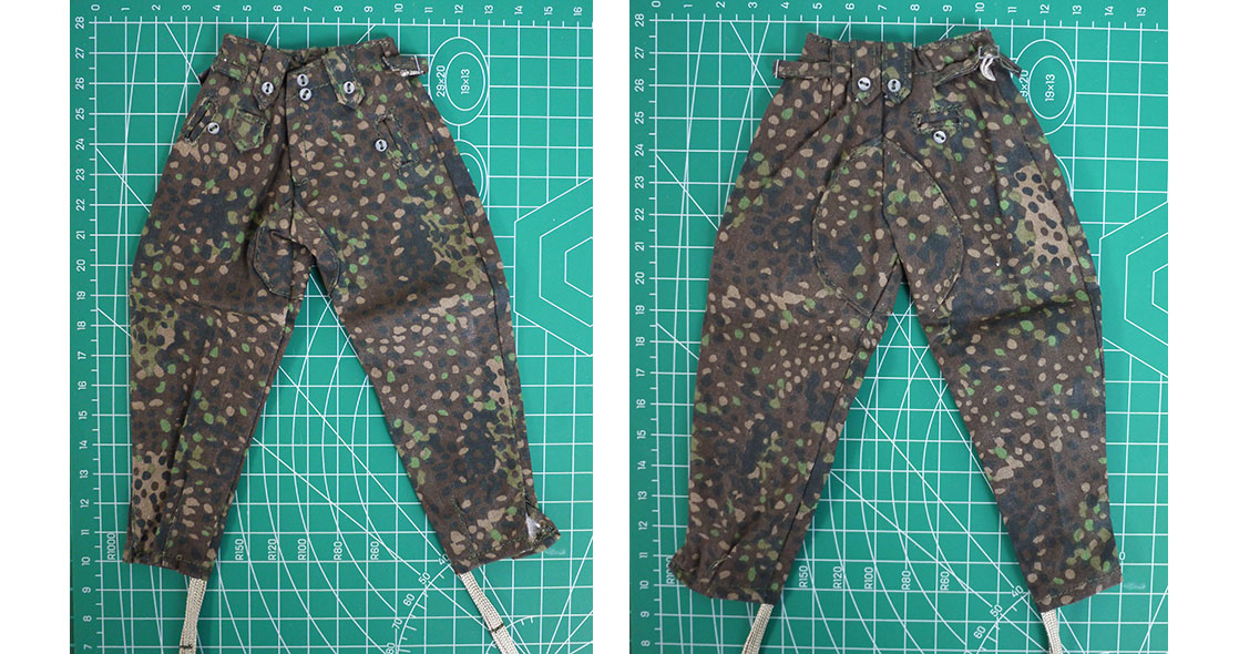 1:6 Scale German WWII M44 Dot Pattern Jacket&Trousers+Helmet Cover and ...