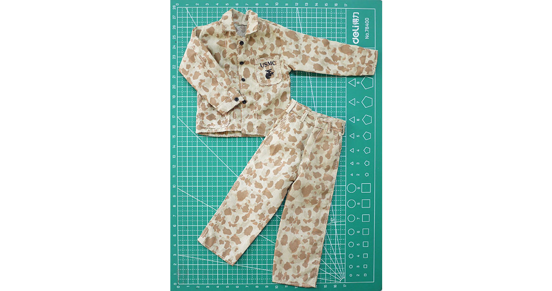 1:6 Scale U.S. WWII USMC Utility Frog skin Camo Uniform, Veegostore