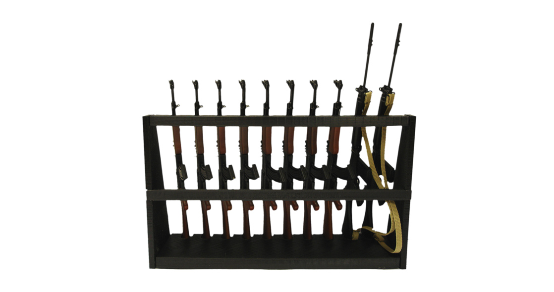 3D Printed 1:6 Scale Rifle Rack (Black), Veegostore