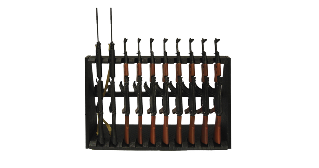 3D Printed 1:6 Scale Rifle Rack (Black), Veegostore