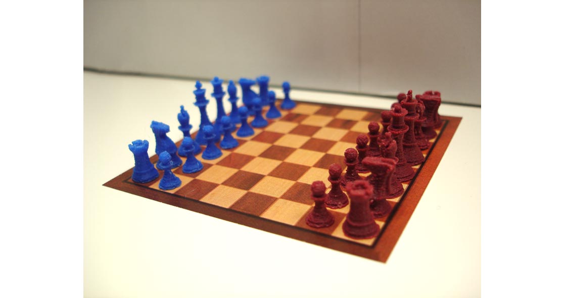 3D Printed 1:6 Chess Set (Blue & Red-Purple Chess), Veegostore