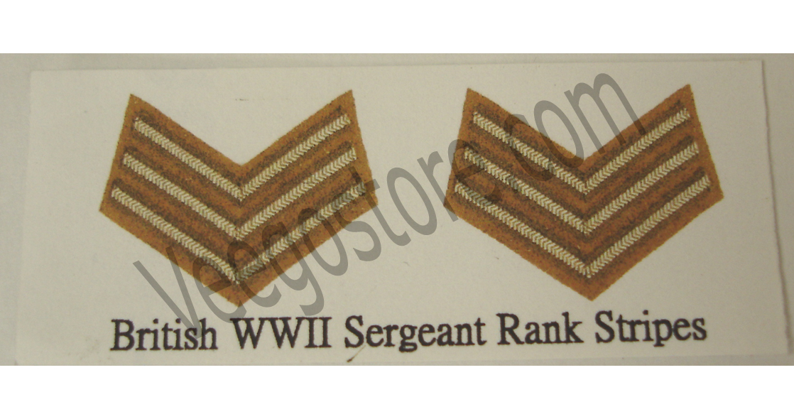 British WWII Sergeant Rank Stripes, Veegostore