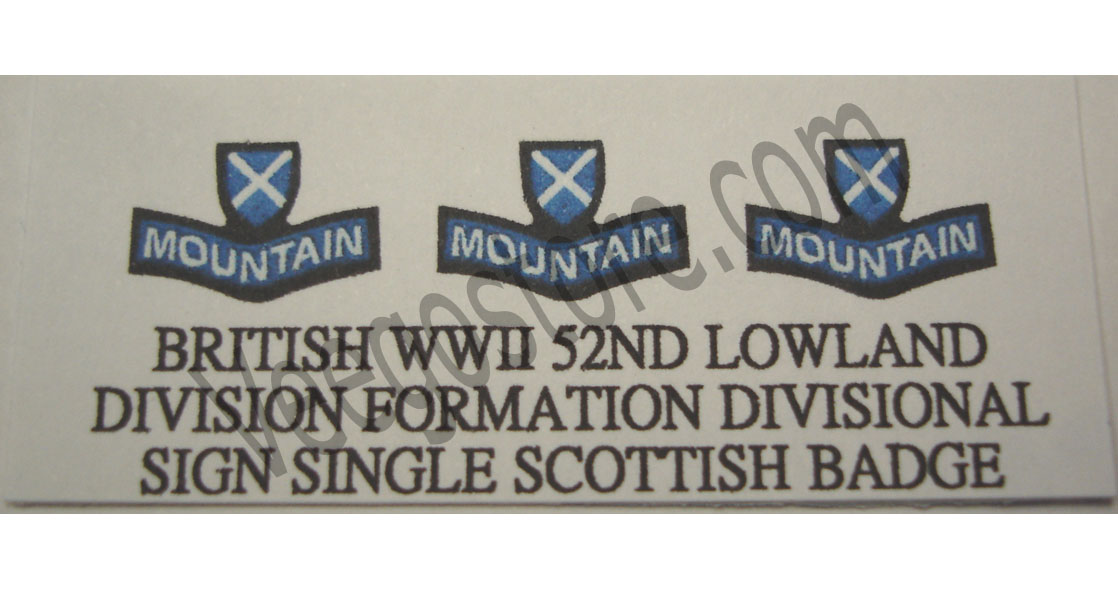 British WWII 52nd Lowland Division Single Scottish Badge, Veegostore
