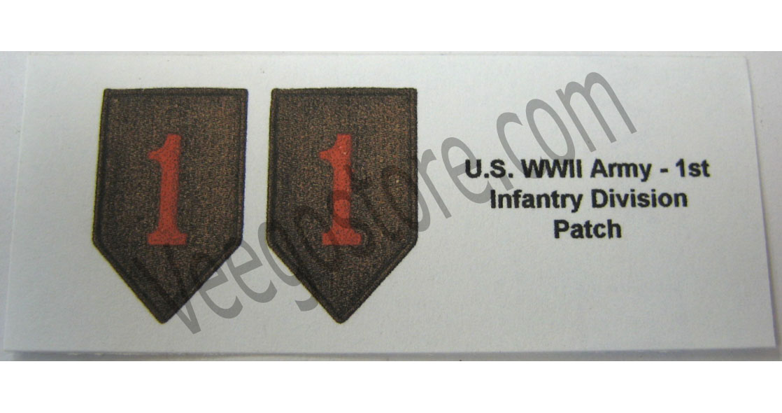 U.S. WWII Army Patch - 1st Infantry Division - Color (pair), Veegostore