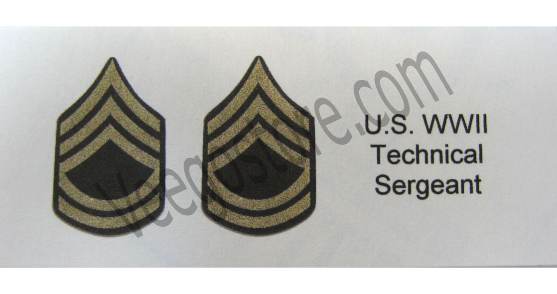 U.S. WWII Technical Sergeant Patch, Veegostore