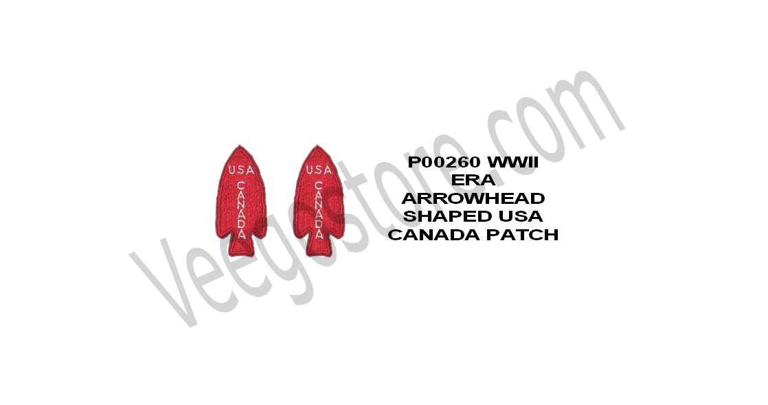 1:6 Scale U.S. Canadian WWII ERA Arrowhead Shape Patch, Veegostore