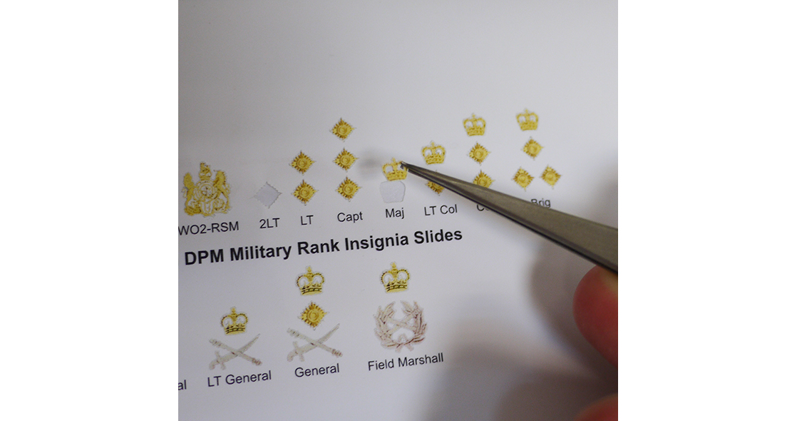 1:6 Scale British DPM Military Rank Insignia Slides (Full Set), Veegostore