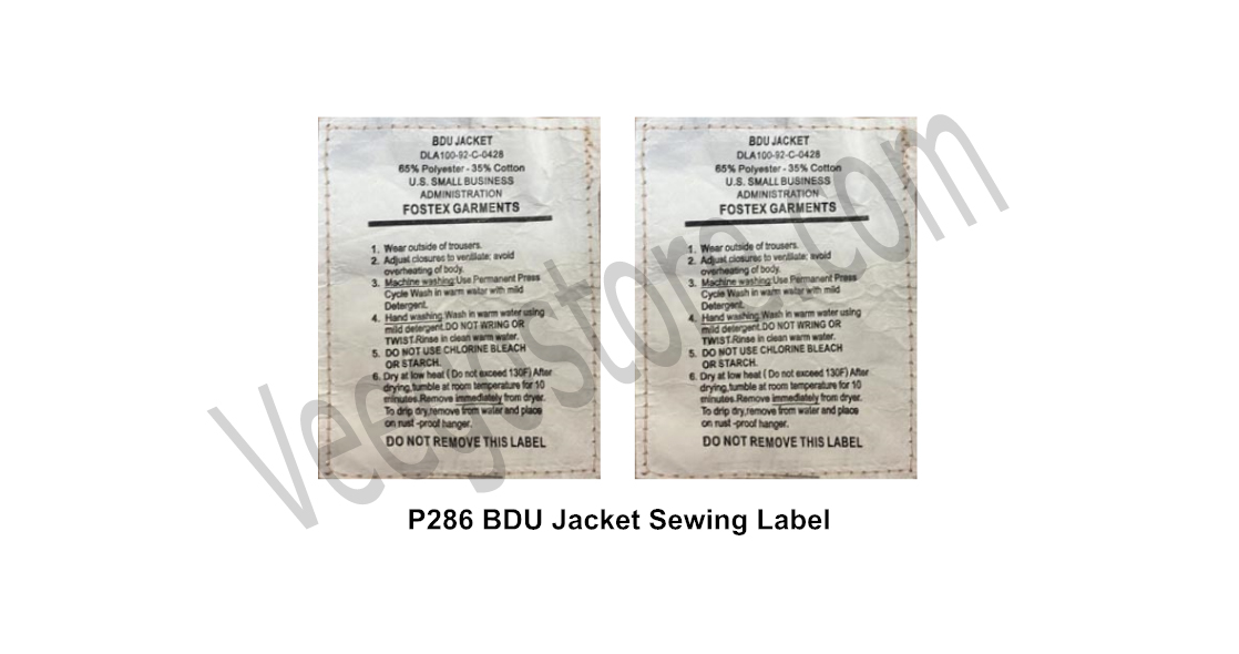 1:6 Scale U.S. BDU Body Armor Sewing Label, Veegostore