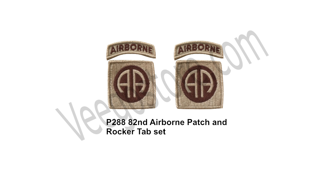 1:6 Scale U.S. 82nd Airborne Patch and Rocker Tab set, Veegostore