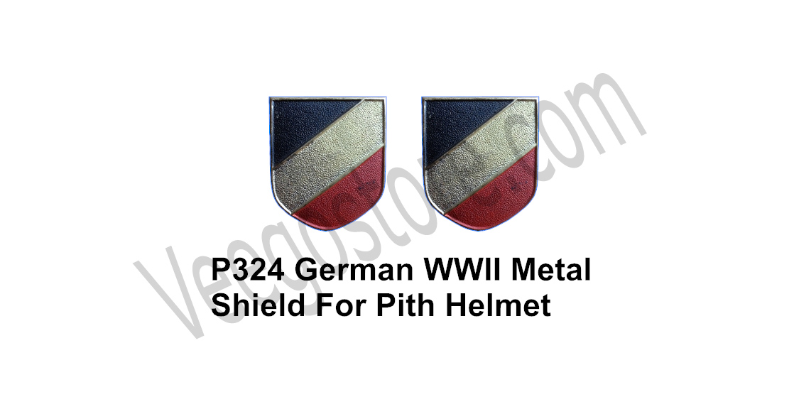 German WWII Metal Shield For Pith Helmet, Veegostore