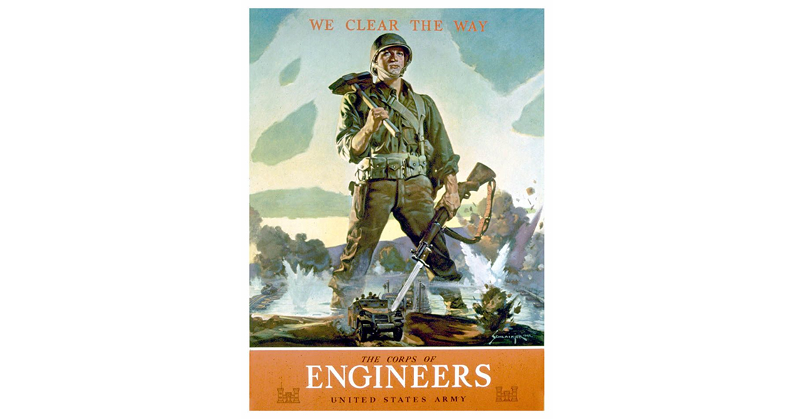 1:6 Scale US WWII Poster The Corps of Engineers, Veegostore